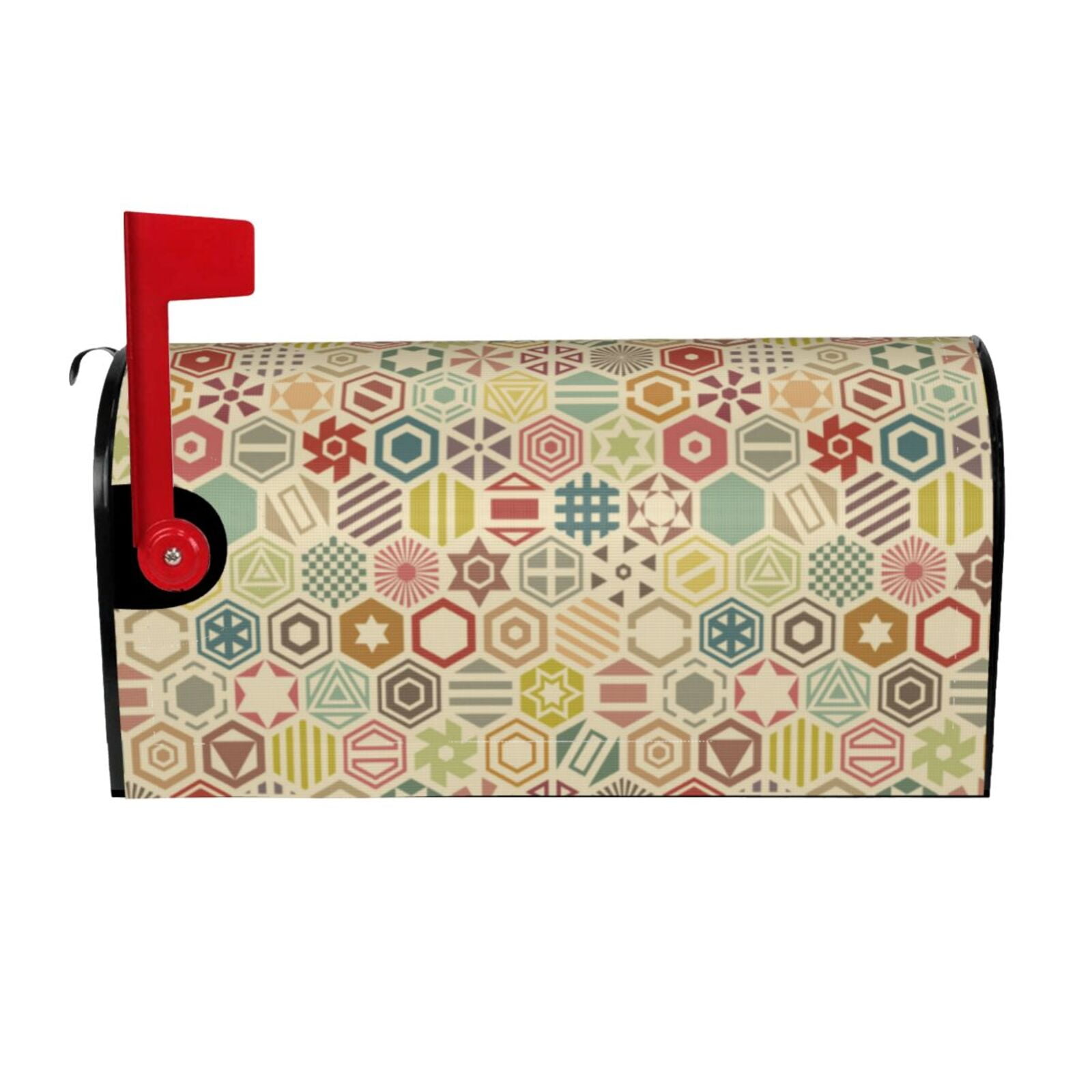 Mailbox Covers retro geometry Waterproof mail Box Covers, Magnetic ...