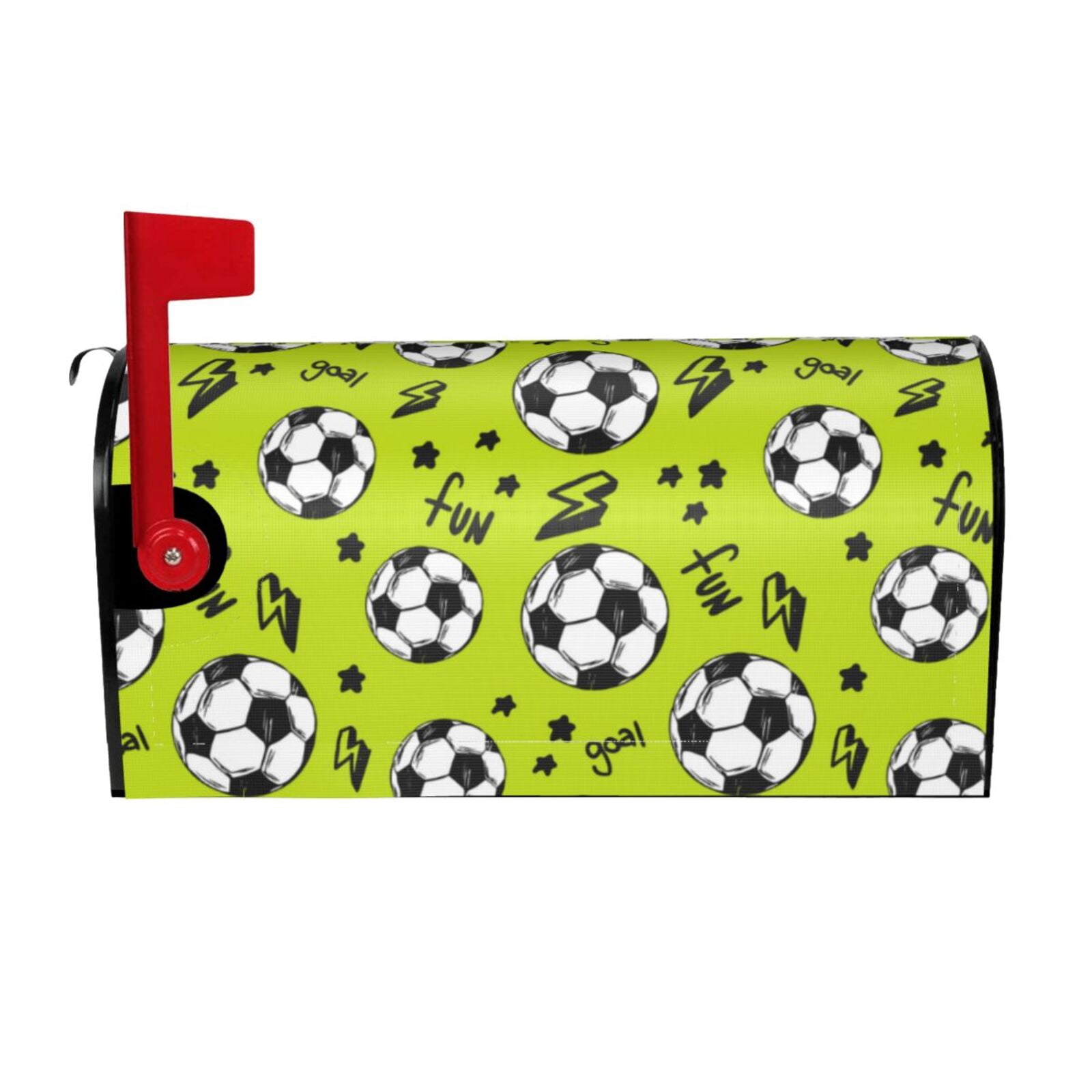 Mailbox Covers, soccer football star lightgreen Welcome Mailbox Cover ...