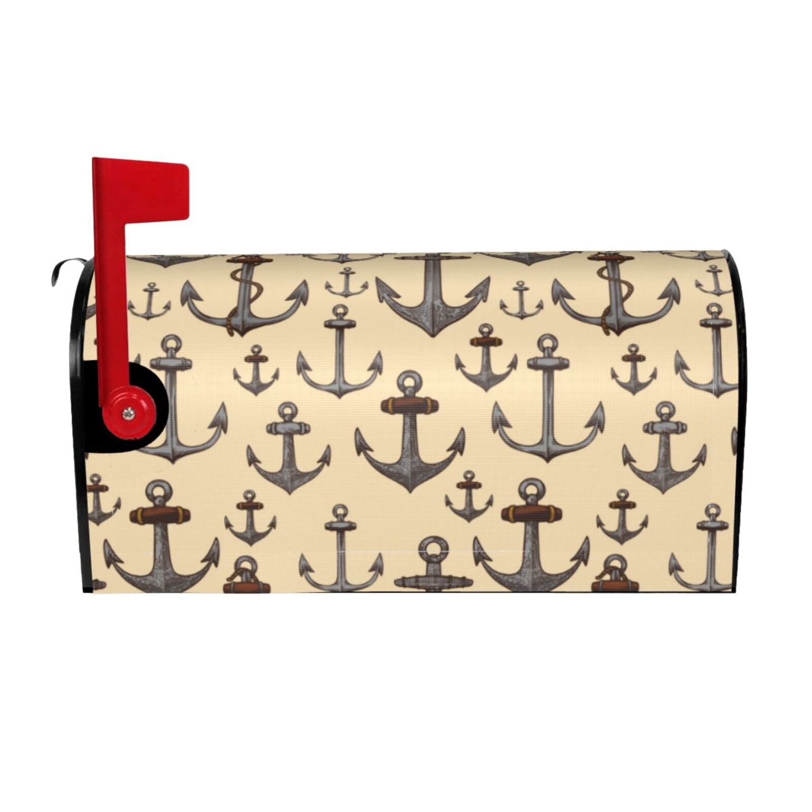 Mailbox Covers vintage anchors yellow Waterproof mail Box Covers ...