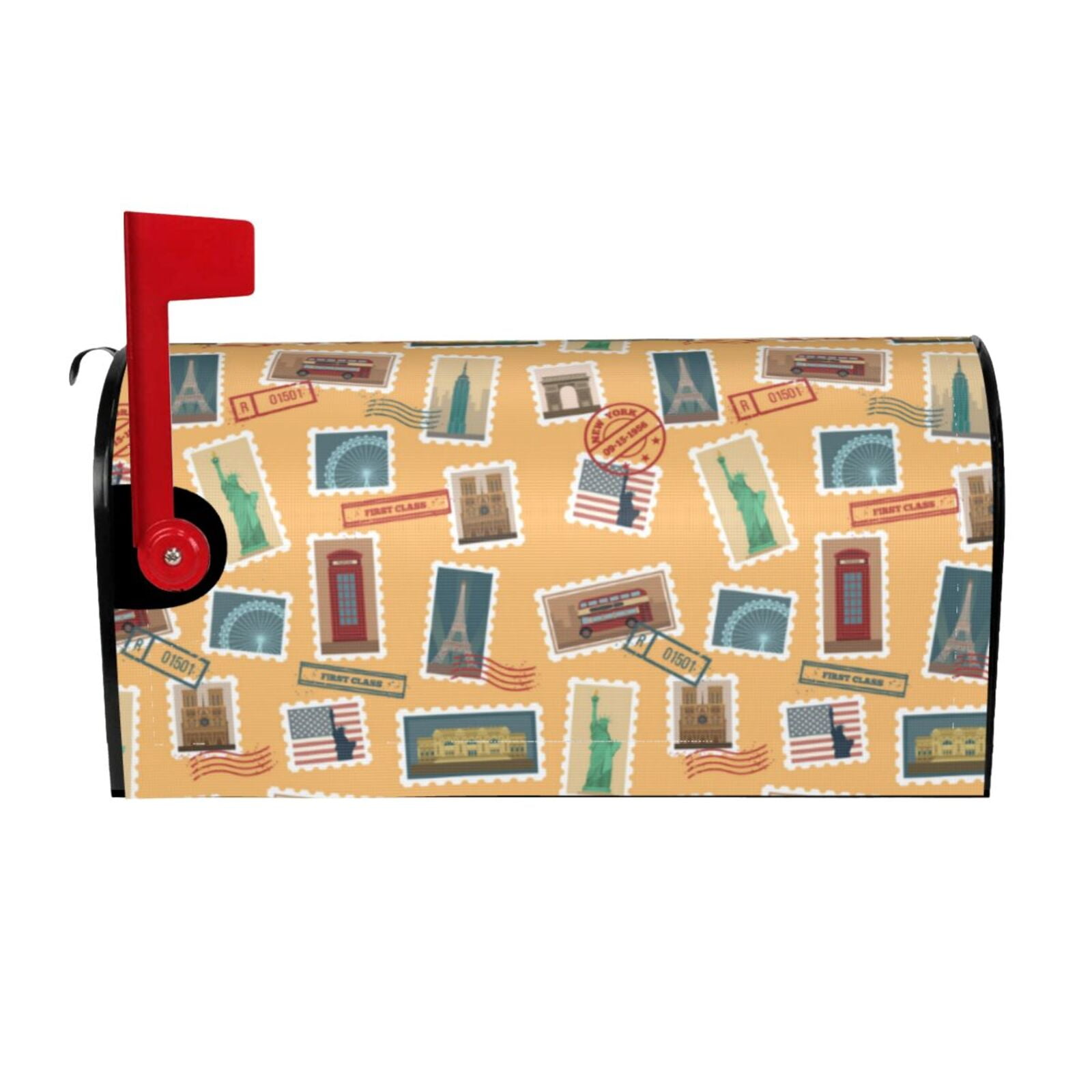 Mailbox Covers world Stamp design Waterproof mail Box Covers, Magnetic ...