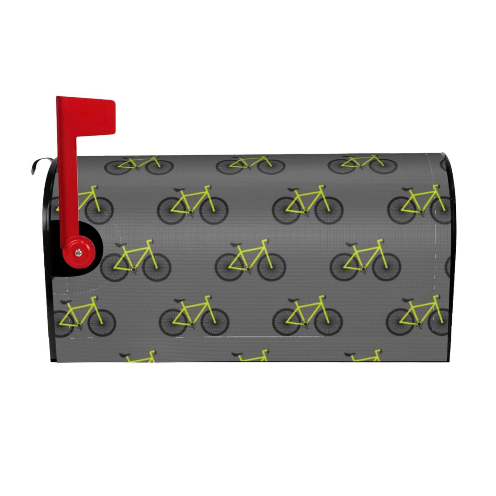 Mailbox Covers, yellow Bike Pattern Welcome Cute Mailbox Cover Magnetic ...
