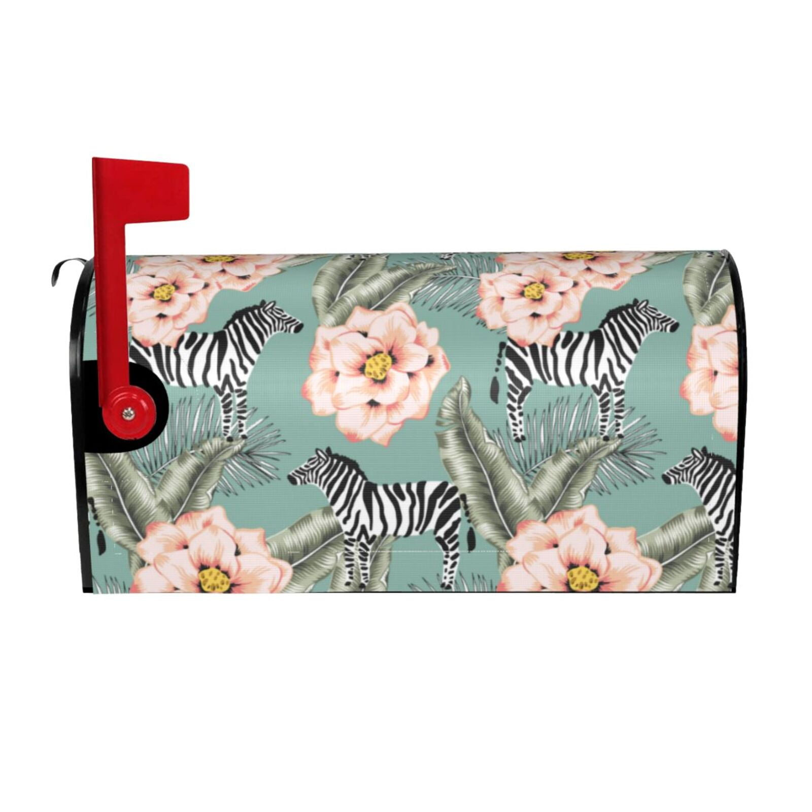 Mailbox Covers zebra rose palm Tropical leaves Waterproof mail Box ...