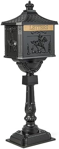 Mailbox for Outside, Locking Cast Aluminum Rural Security Postal Box ...