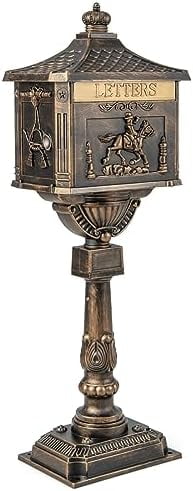 Mailbox for Outside, Locking Cast Aluminum Rural Security Postal Box ...