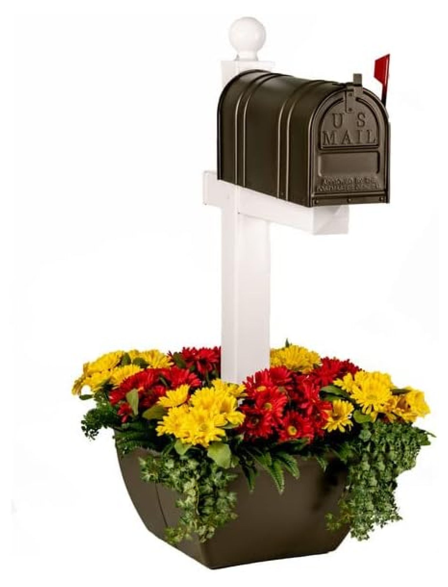 Mailbox Planter Box - Resin Planter Extra Large Flower Pot Wraps for a ...