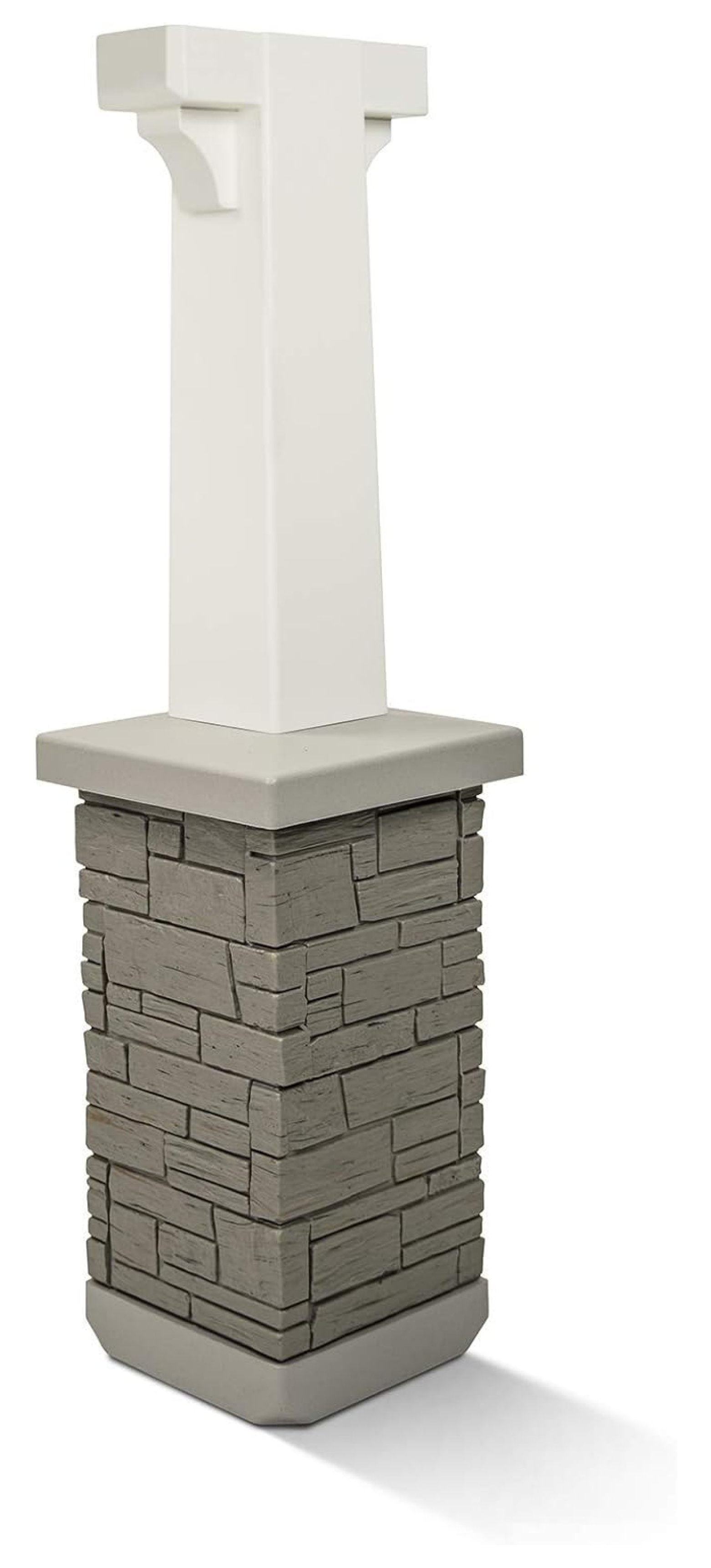 Mailbox Post Set - Classic White Pedestal - Easy Install, Pre-Assembled ...