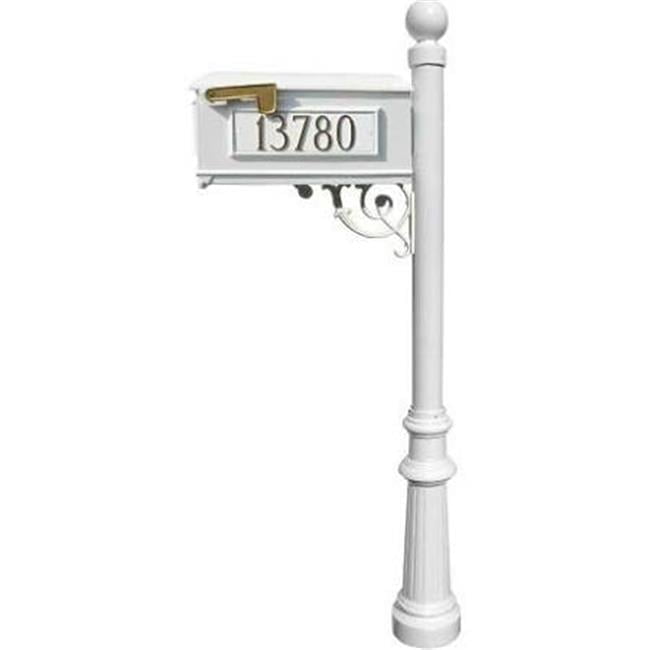 Mailbox Post System with Fluted Base & Ball Finial & 3 Cast Plates ...