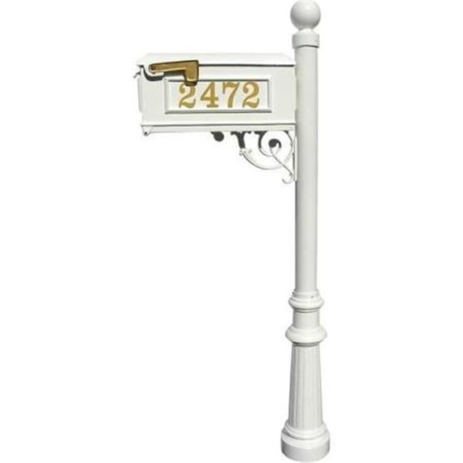 Mailbox Post System with Fluted Base & Ball Finial - White - Walmart.com