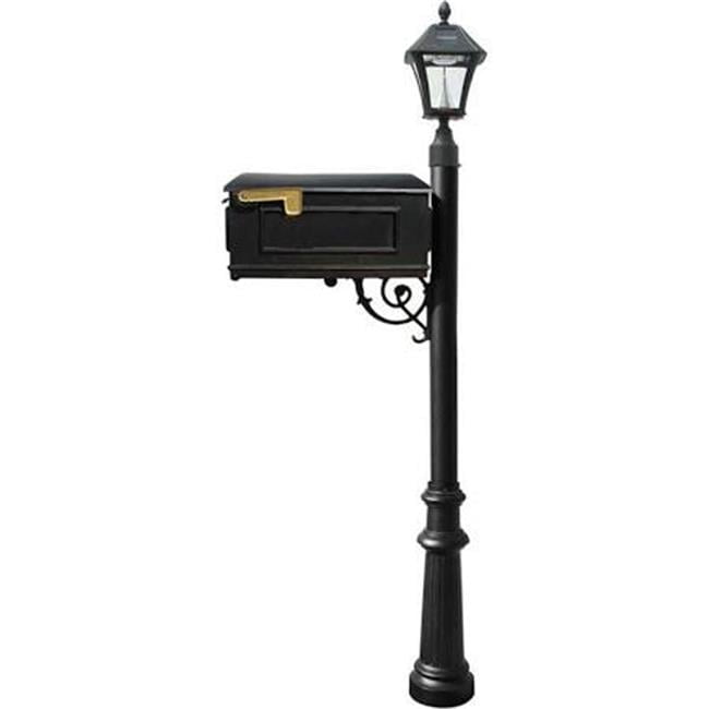 Mailbox Post System with Fluted Base & Bayview Solar Lamp & 3 Cast ...
