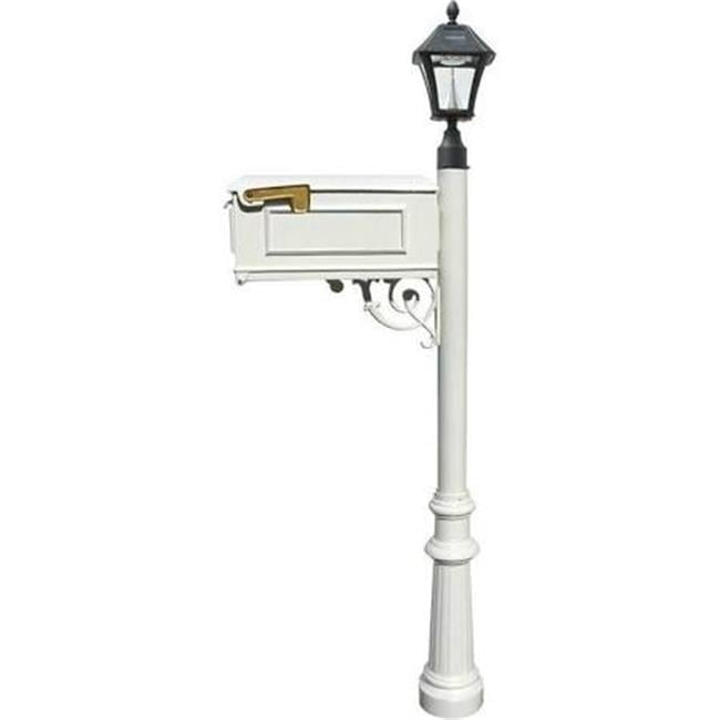 Mailbox Post System with Fluted Base & Bayview Solar Lamp & 3 Cast ...