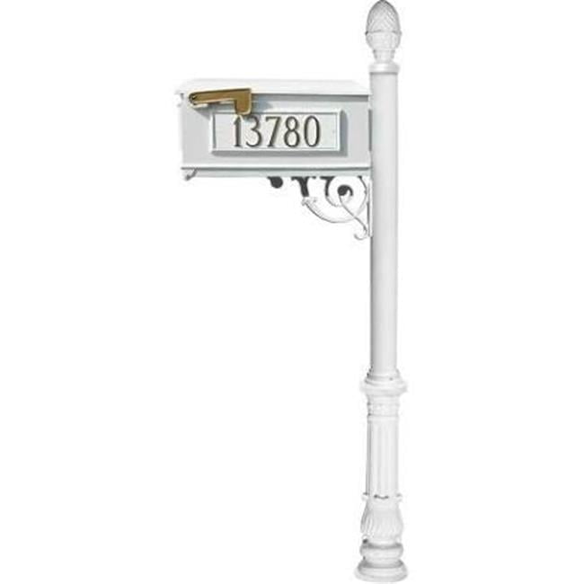 Mailbox Post System with Ornate Base & Pineapple Finial & 3 Cast Plates ...