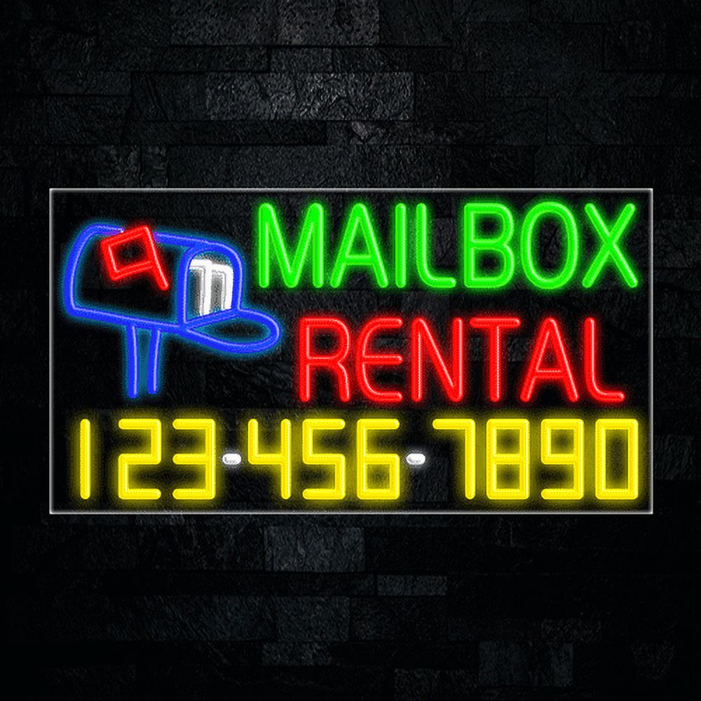 Mailbox Rental LED Neon Sign 33"L x 18"H #35080 - Walmart.com