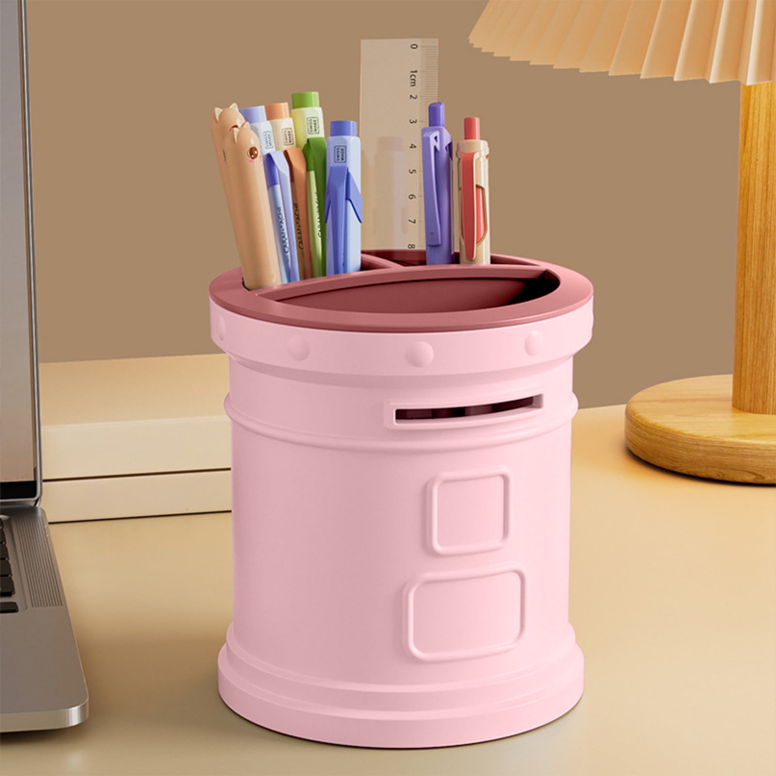 Mailbox-Shaped Pen Case with 3 Compartments - Large Capacity Plastic ...