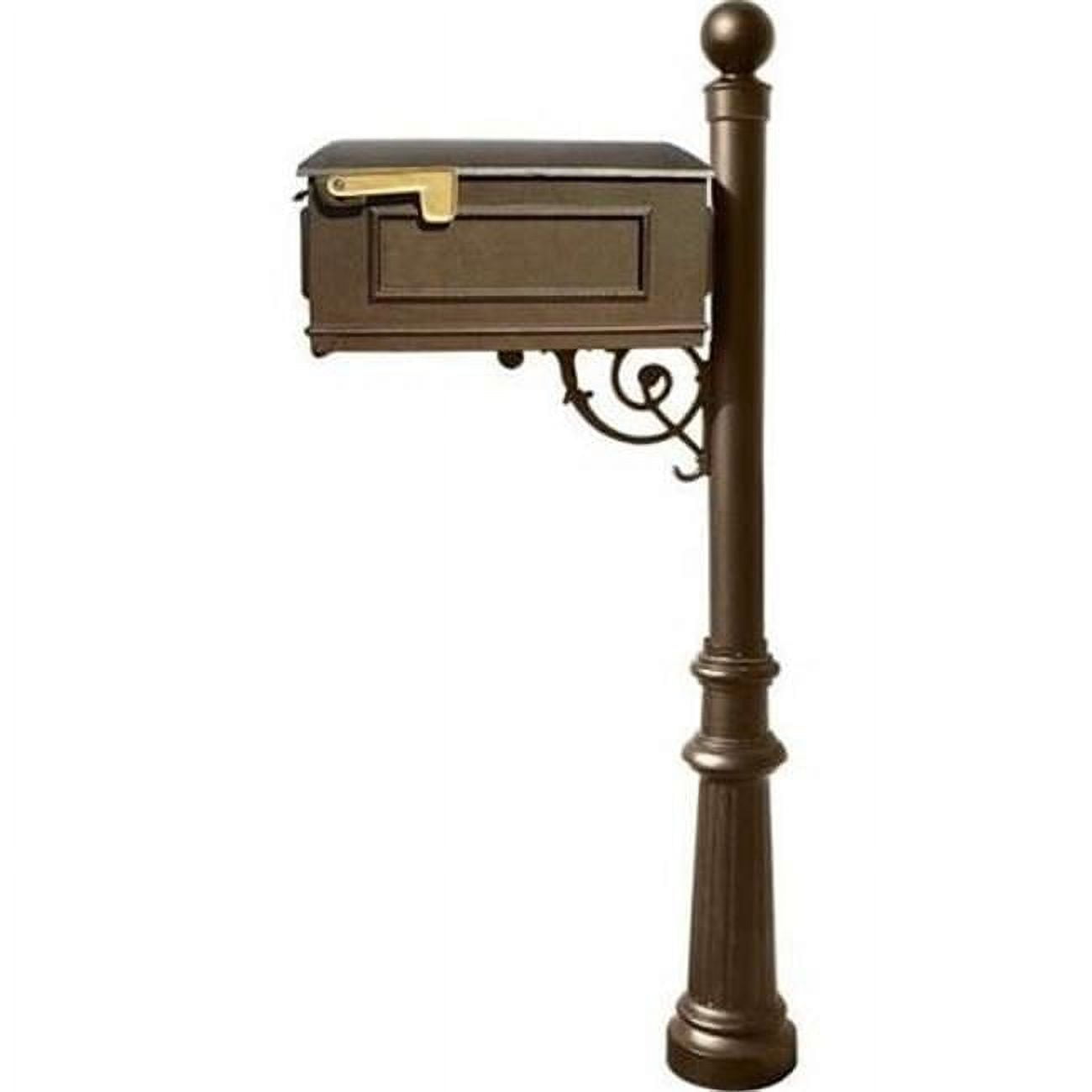 Mailbox System with Post Fluted Base & Ball Finial, Bronze - Walmart.com