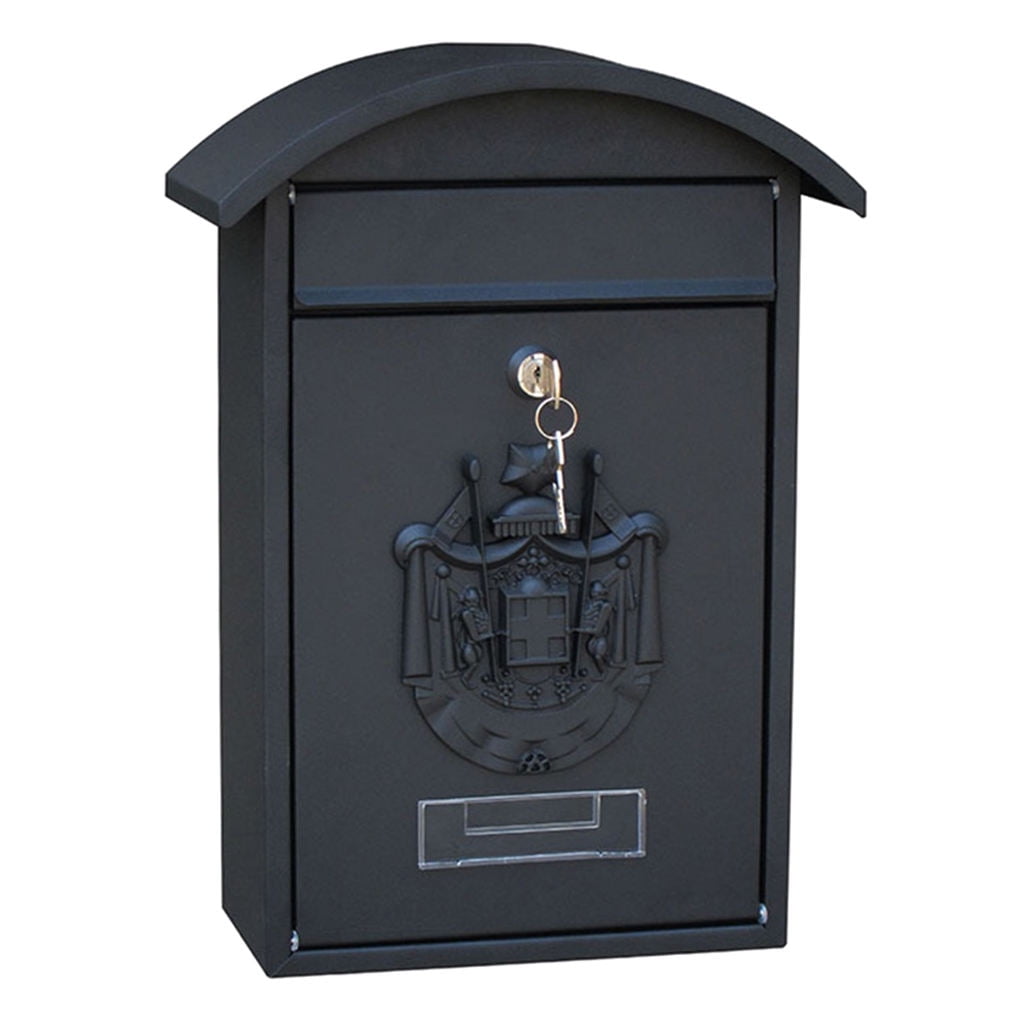 Mailbox Wall Mount Lockable Mail Box 10x4x14'' Gate Decorative Retro ...
