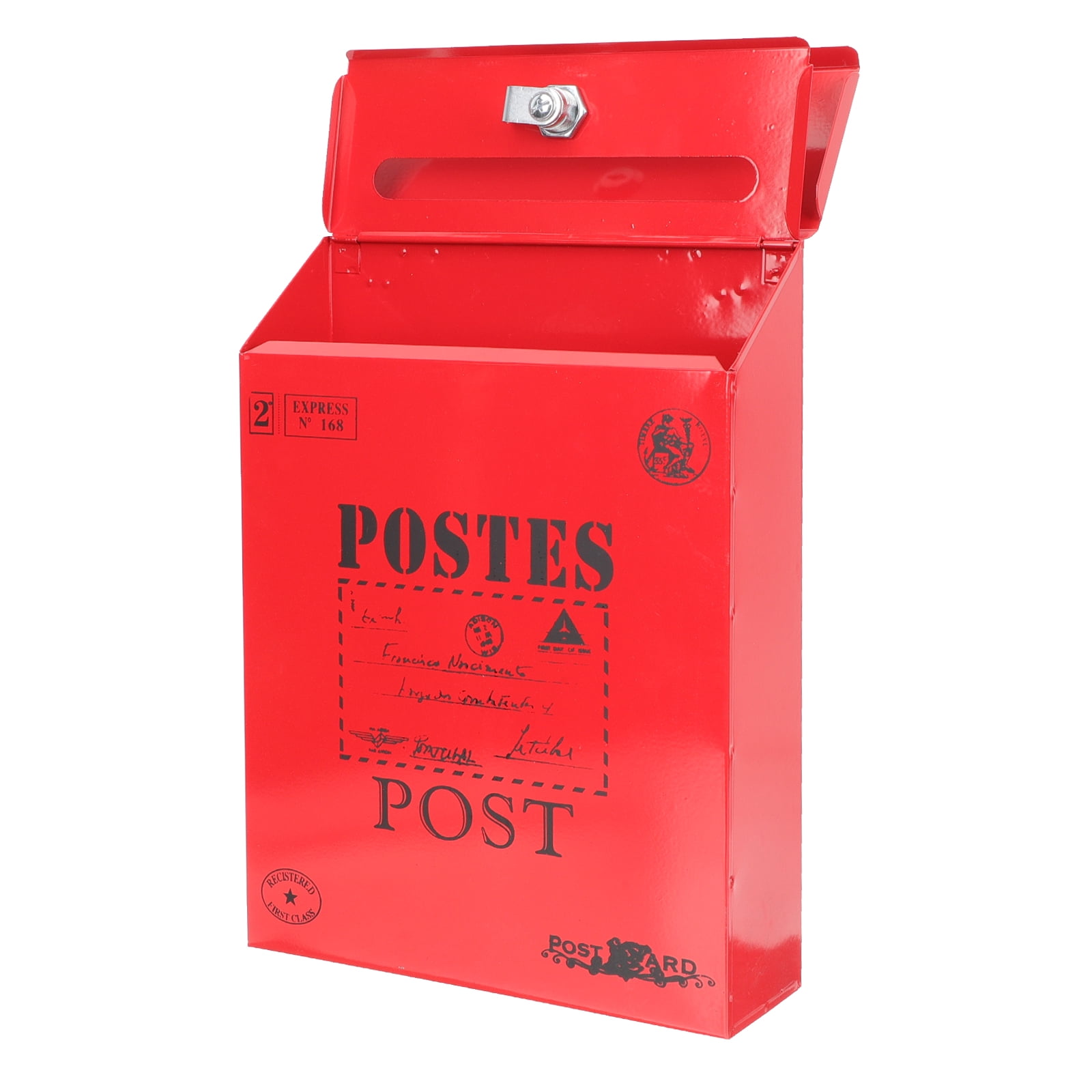 MOKKHNB Wall Mounted Letter Box Mailbox Iron Red 1Pack for Daily ...
