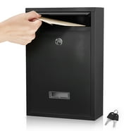 Wall Mounted Mailbox with Combination Lock, Steel Cover Metal MailBox ...