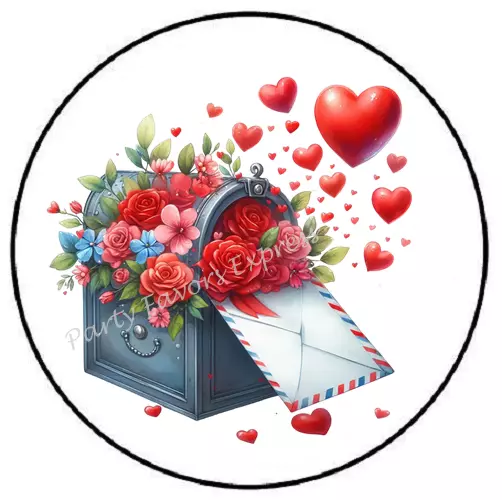 Mailbox With Roses Stickers Party Favors Phone Decal Water Bottle ...