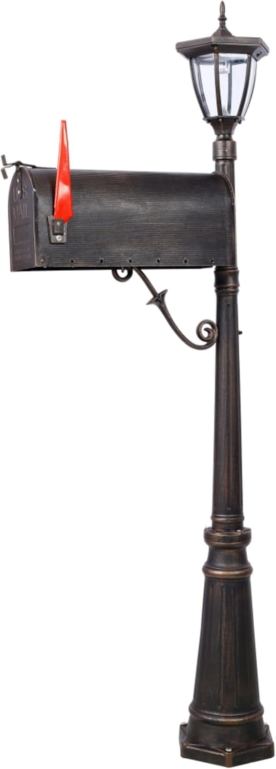 Mailbox with Post Lights,Mailbox/Post Light Combo for Outside,Stratford ...