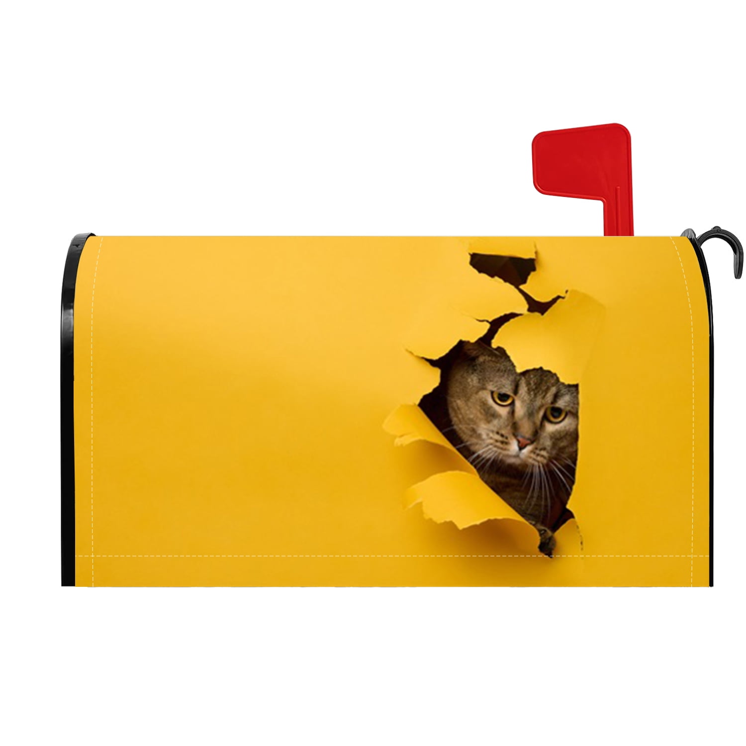 Mailboxes Cover Magnetic with Cute Cat,Yellow Fabric Mailboxes Cover ...