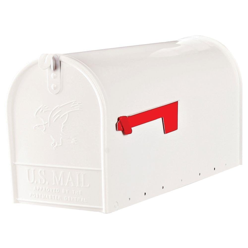 Mailboxes Elite Large Capacity, Steel, Post Mount Mailbox, White ...