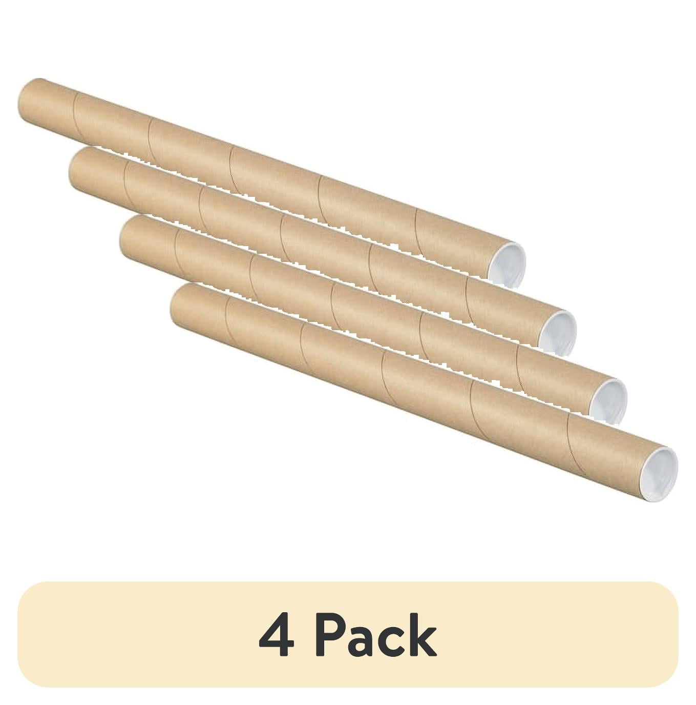 (4 pack) Mailing Tubes with Caps, 1-1/2" x 18", Kraft, 50/Case (P1518K ...