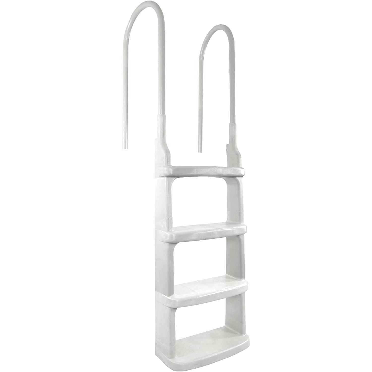 Main Access Easy Incline White Pool Deck Ladder for 48 to 54 Inch Above ...