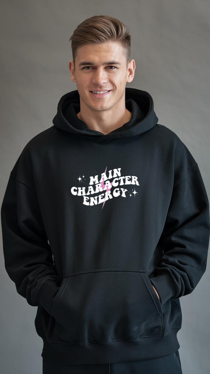 Main Character Energy Hoodie with Positive Vibes, for men & women, up ...