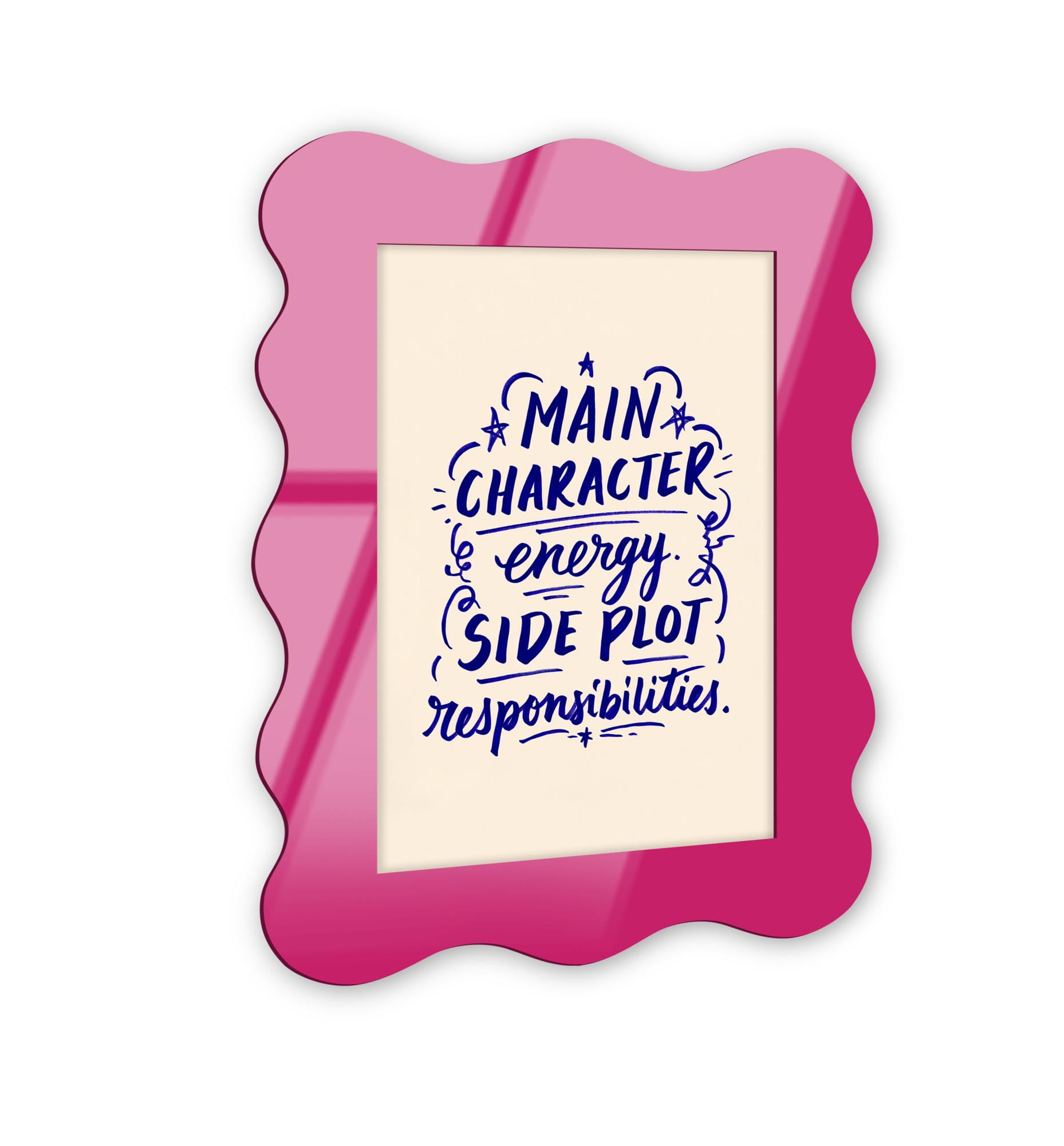 Main Character Typography Wall Art – Magenta Curvy Acrylic Wall Frame ...
