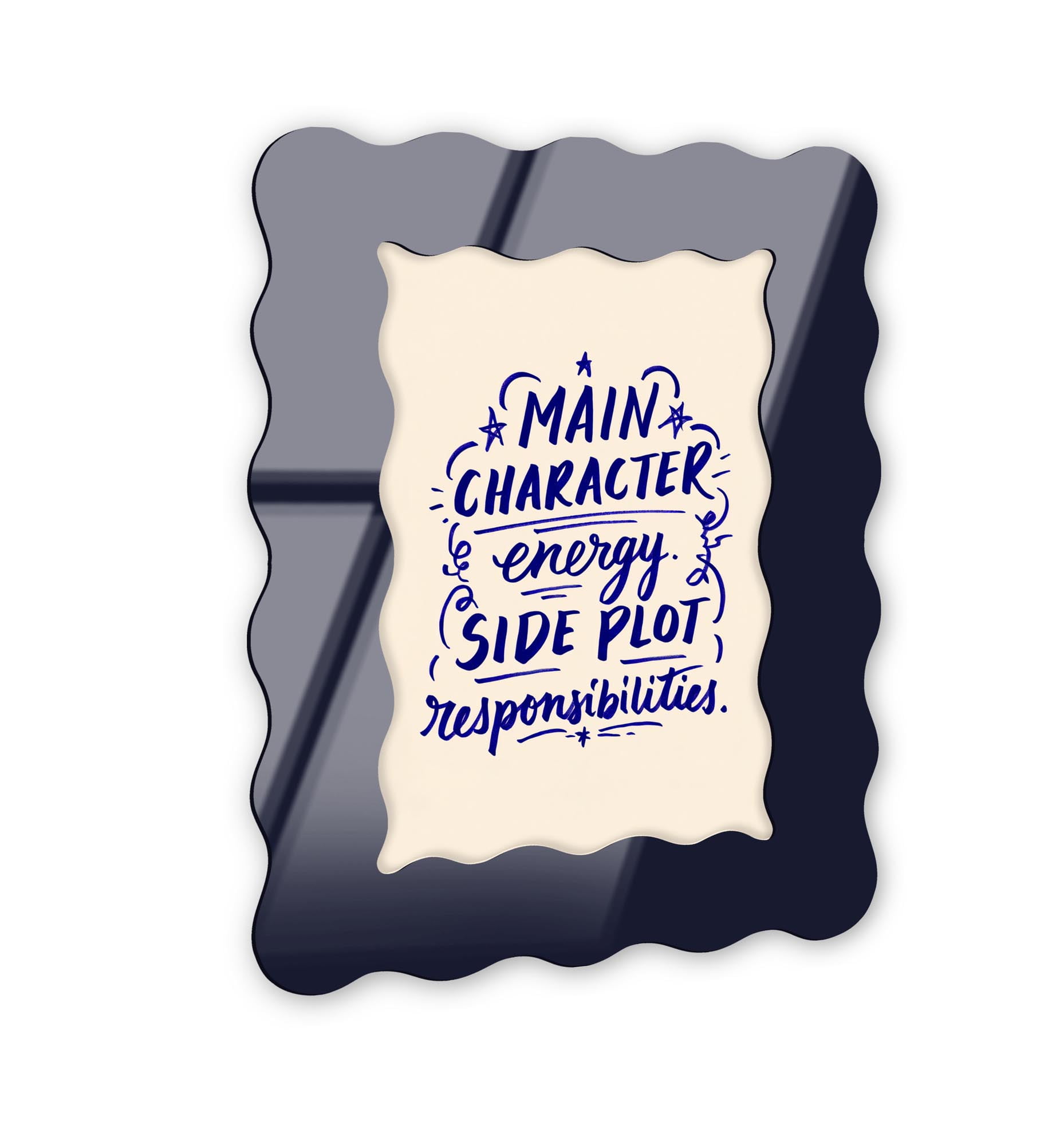 Main Character Typography Wall Art – Navy Wavy Acrylic Wall Frame, 19 ...