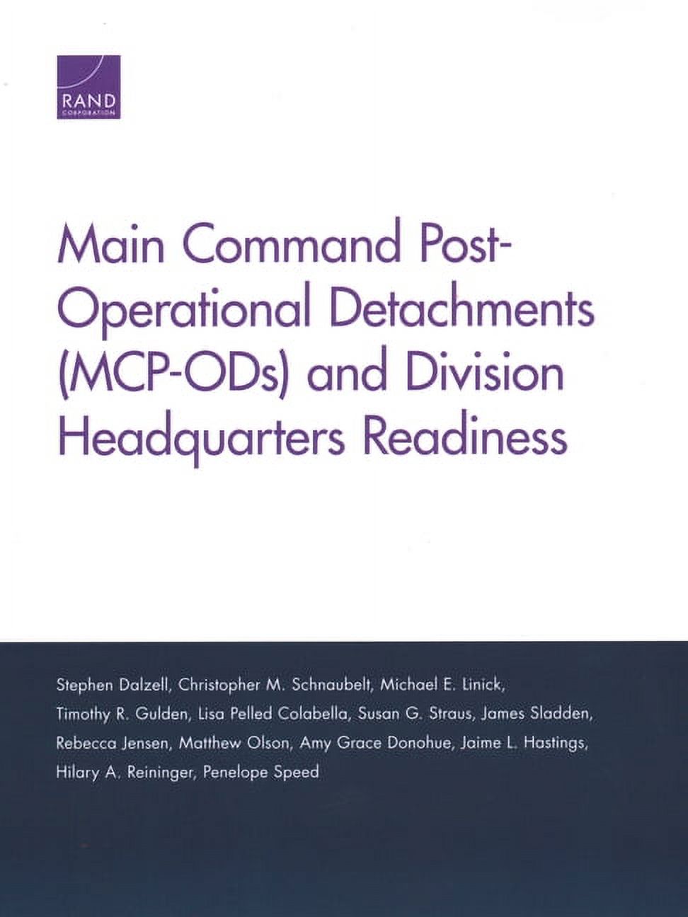Main Command Post-Operational Detachments (MCP-ODs) and Division ...