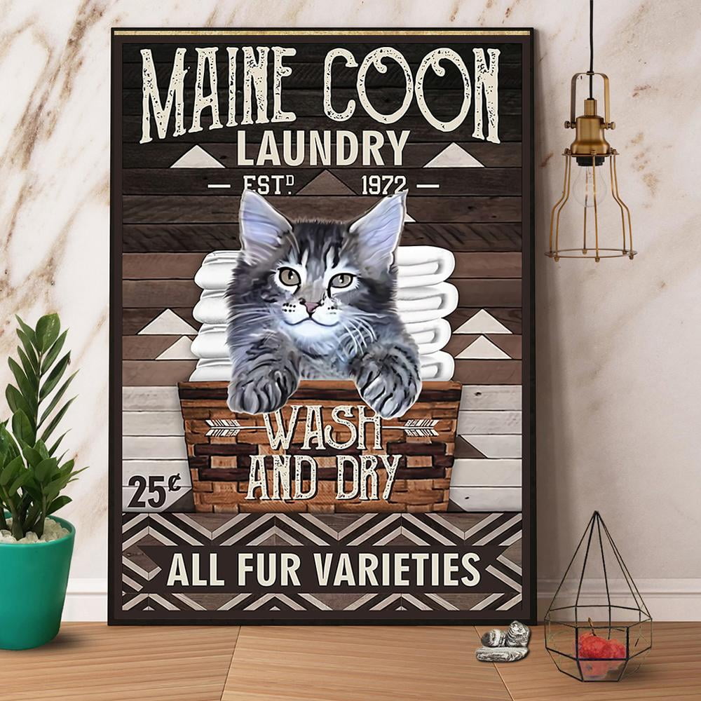 Main Coon Laundry Wash And Dry All Fur Varieties Paper Poster No Frame ...
