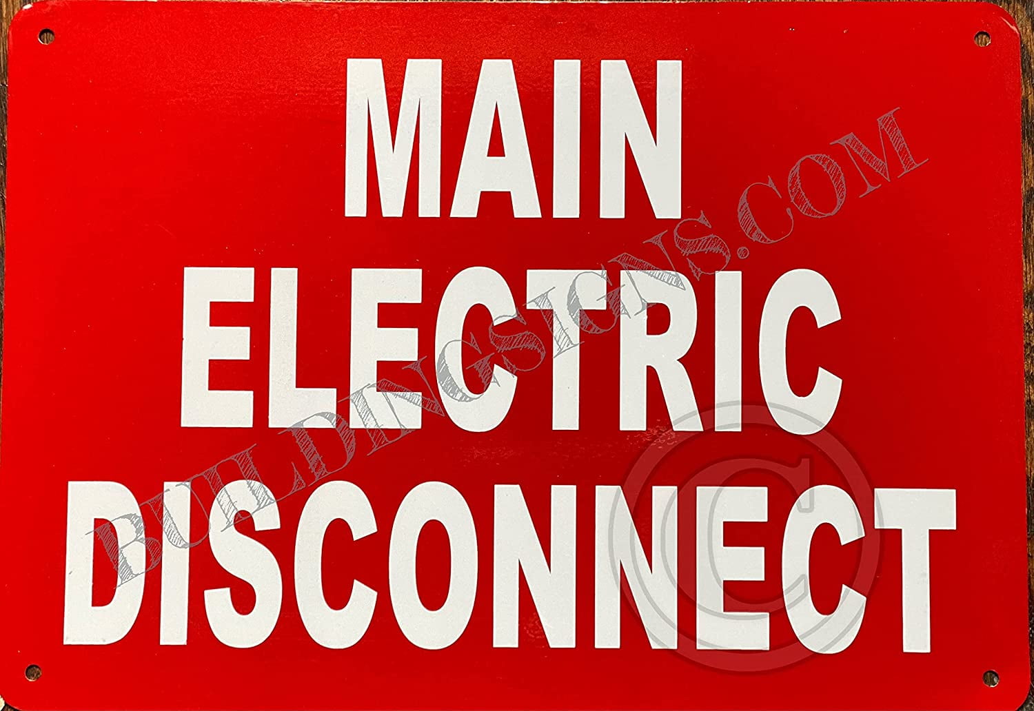 Main Electric Disconnect Sign (RED,Reflective, Aluminium 7X10,Rust Free ...