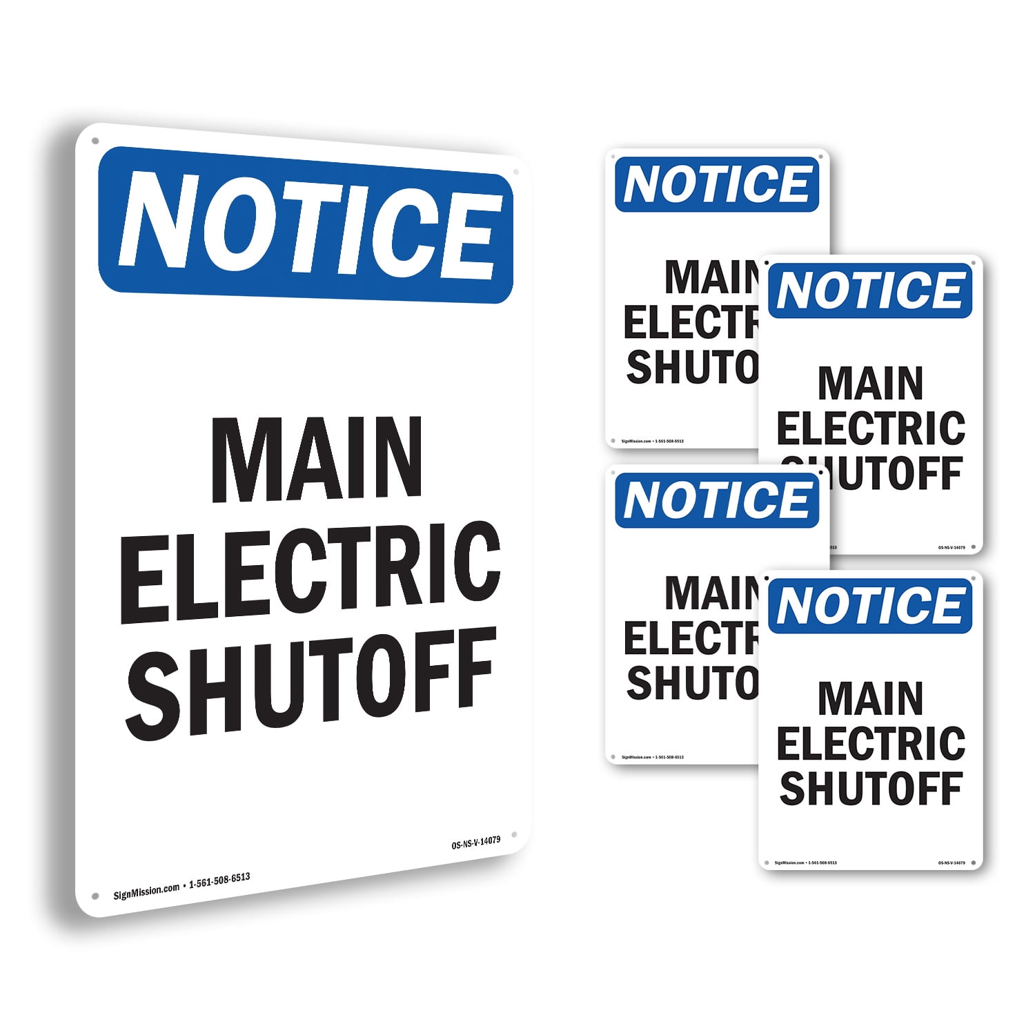 Main Electric Shutoff OSHA Notice Aluminum Sign 14 Inch x 10 Inch - 5 ...