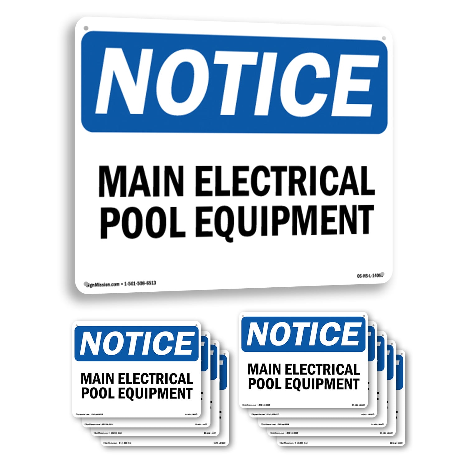 Main Electrical Pool Equipment OSHA Notice Aluminum Sign 24 Inch x 18 ...