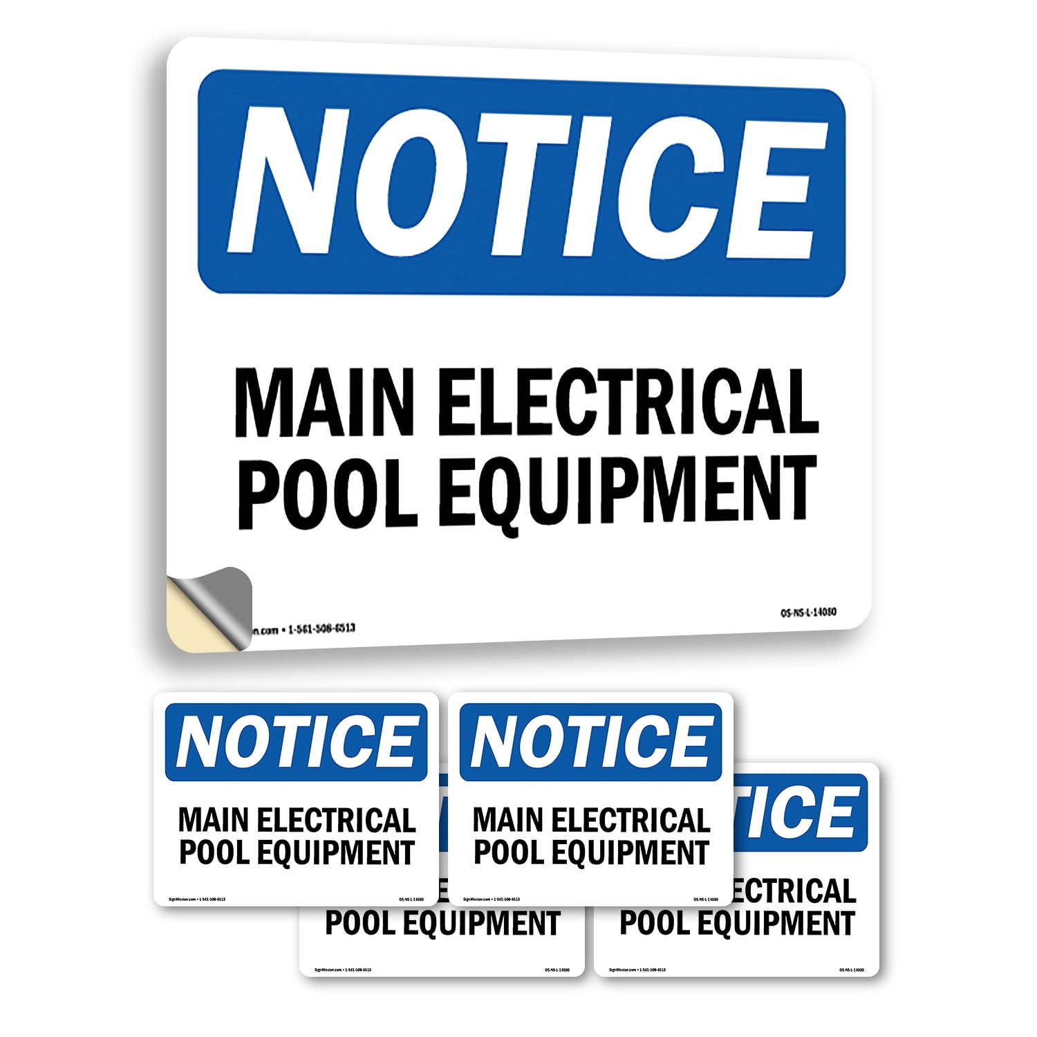 Main Electrical Pool Equipment OSHA Notice Vinyl Decal Label 24 Inch x ...
