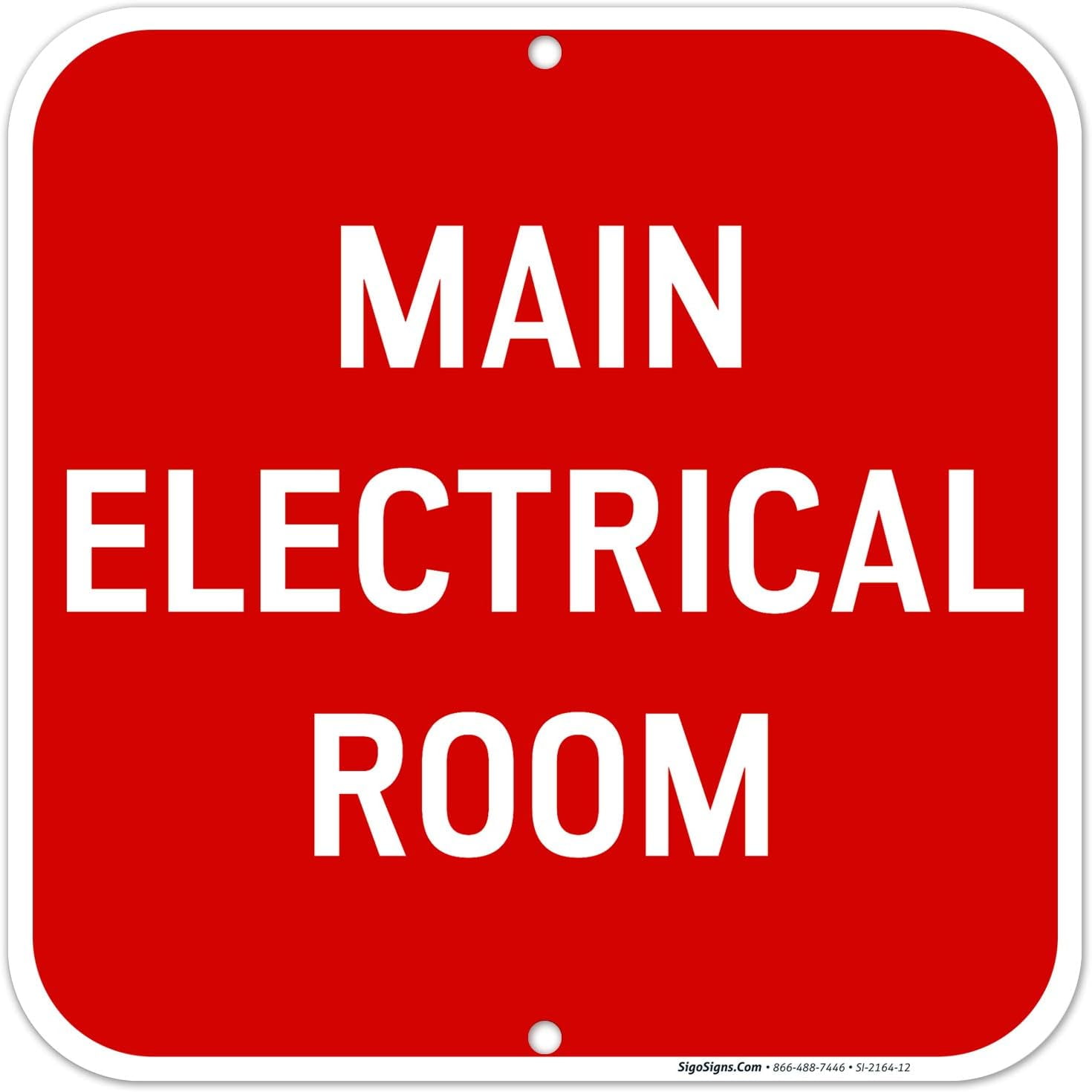 Main Electrical Room Sign, 12x12 Inches, Rust Free .040 Aluminum, Fade ...