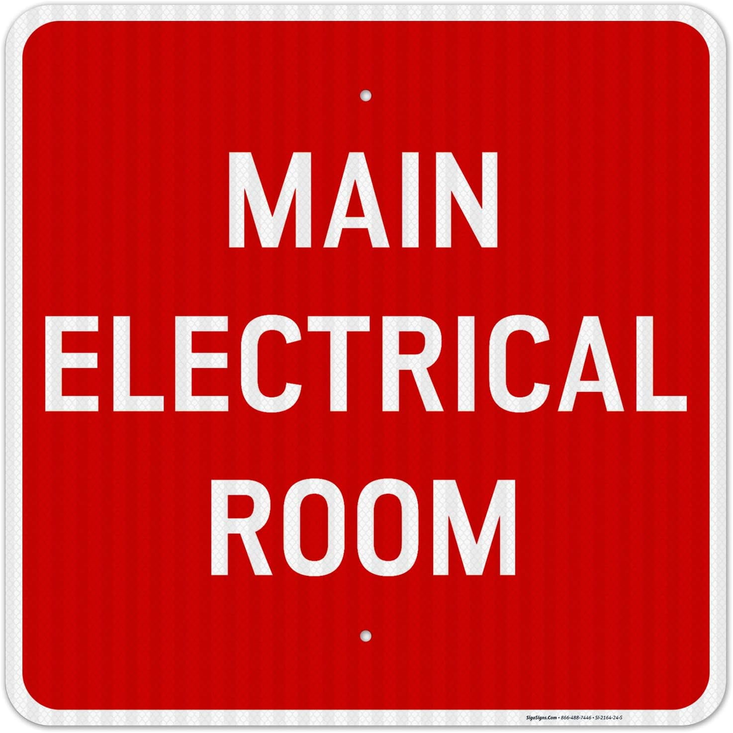 Main Electrical Room Sign, 24x24 Inches, 3M EGP Reflective.080 Aluminum ...