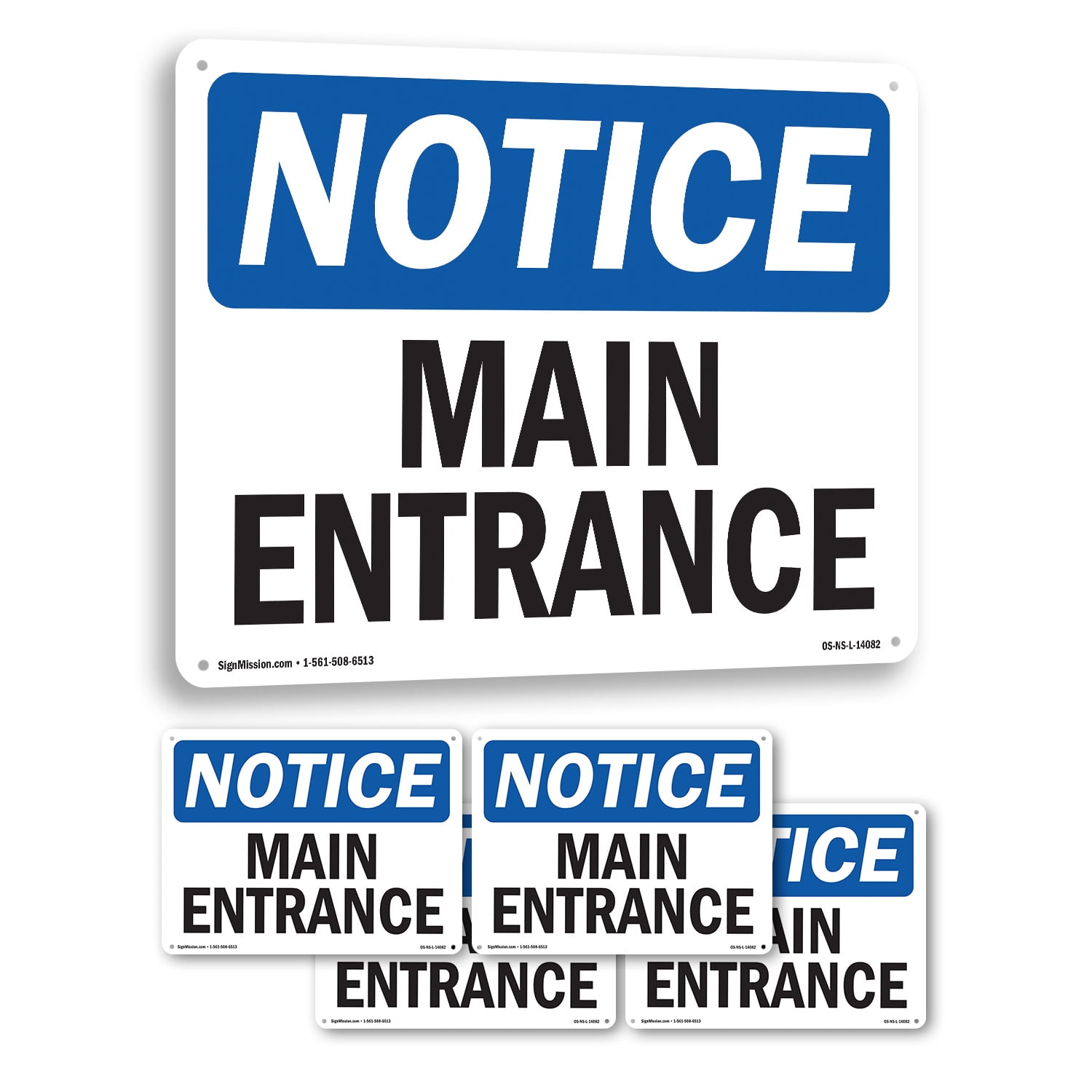 Main Entrance OSHA Notice Aluminum Sign 14 Inch x 10 Inch - 5 Pack ...