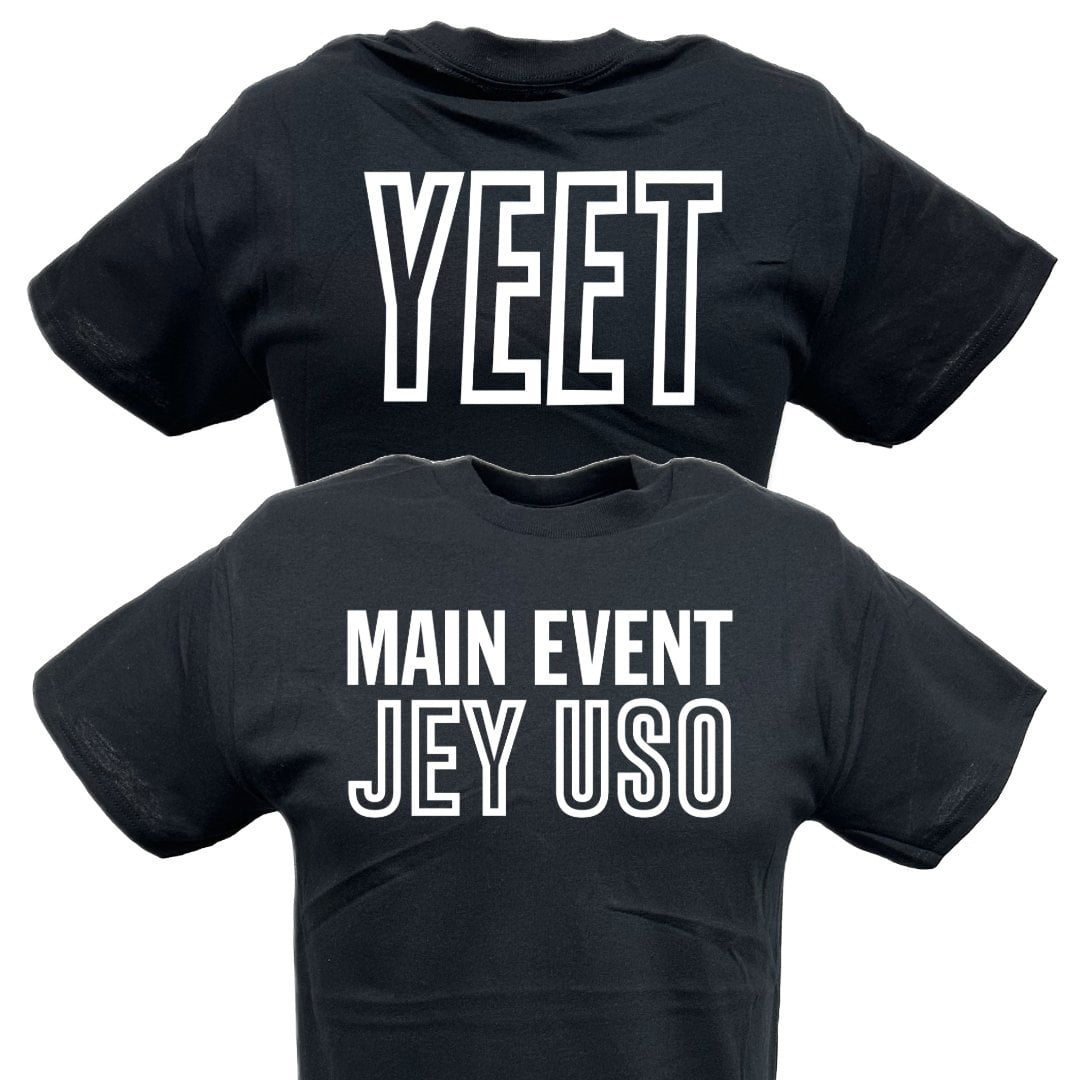 Main Event Jey Uso Yeet White Logo Black T-shirt - Walmart.com