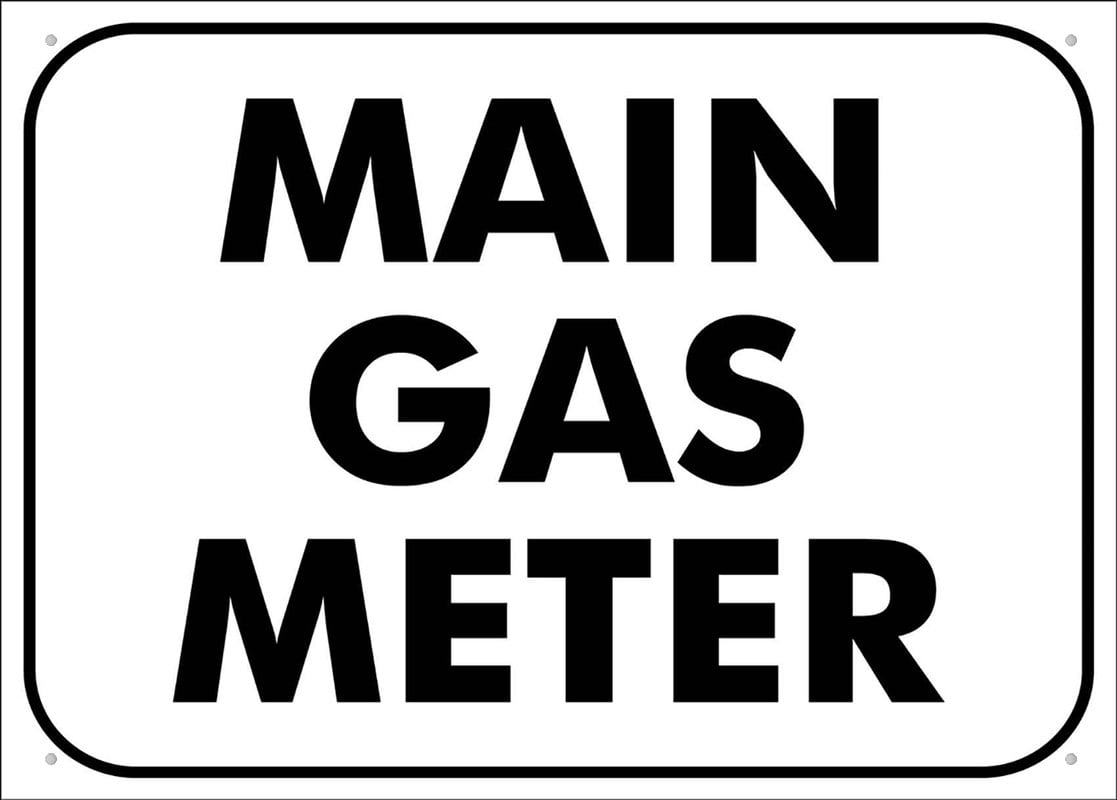 Main Gas Meter Sign Outdoor Metal Sign - 12 X 8 Metal Signs For ...