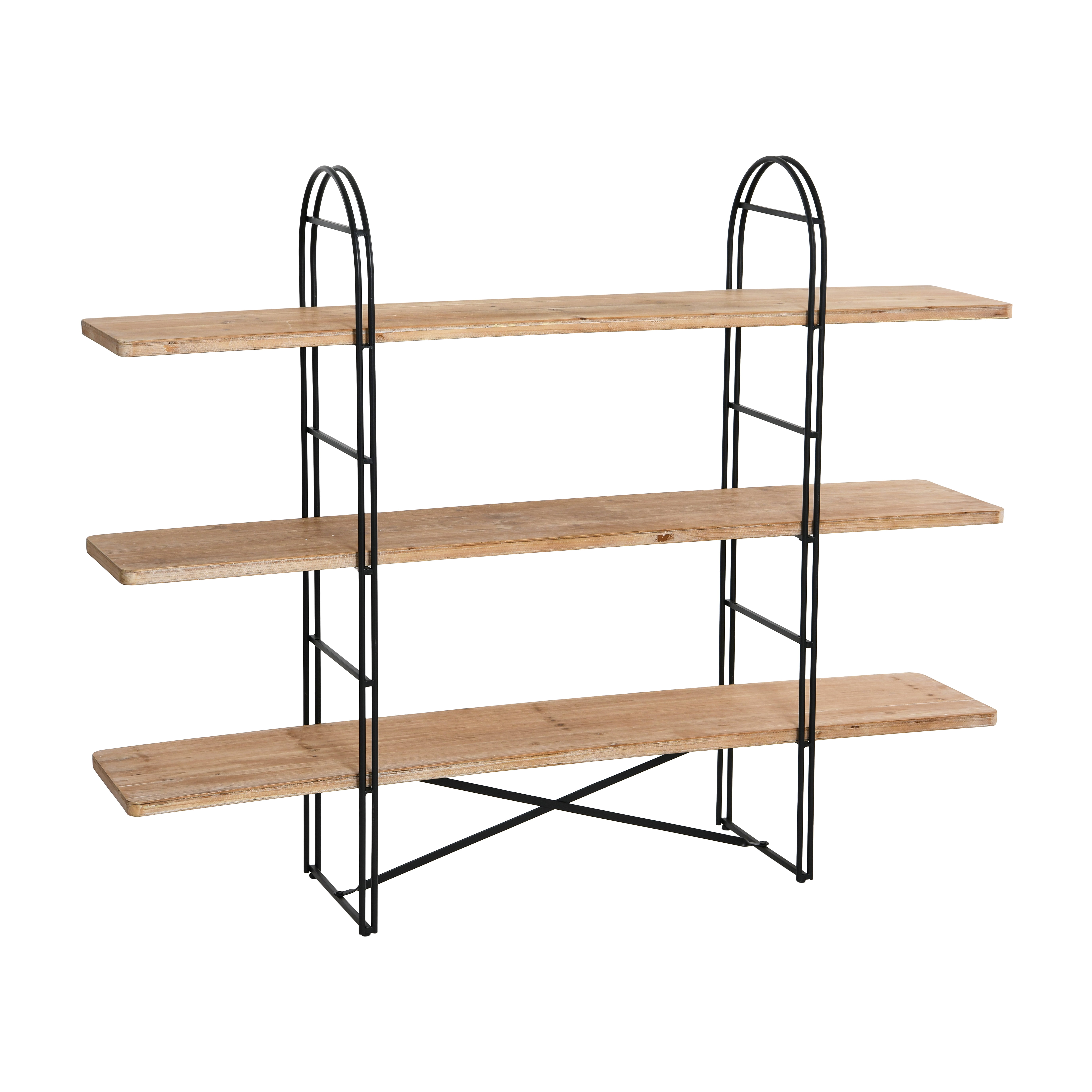 Main + Mesa Eitri Wood and Metal Adjustable Shelving Unit, Driftwood ...