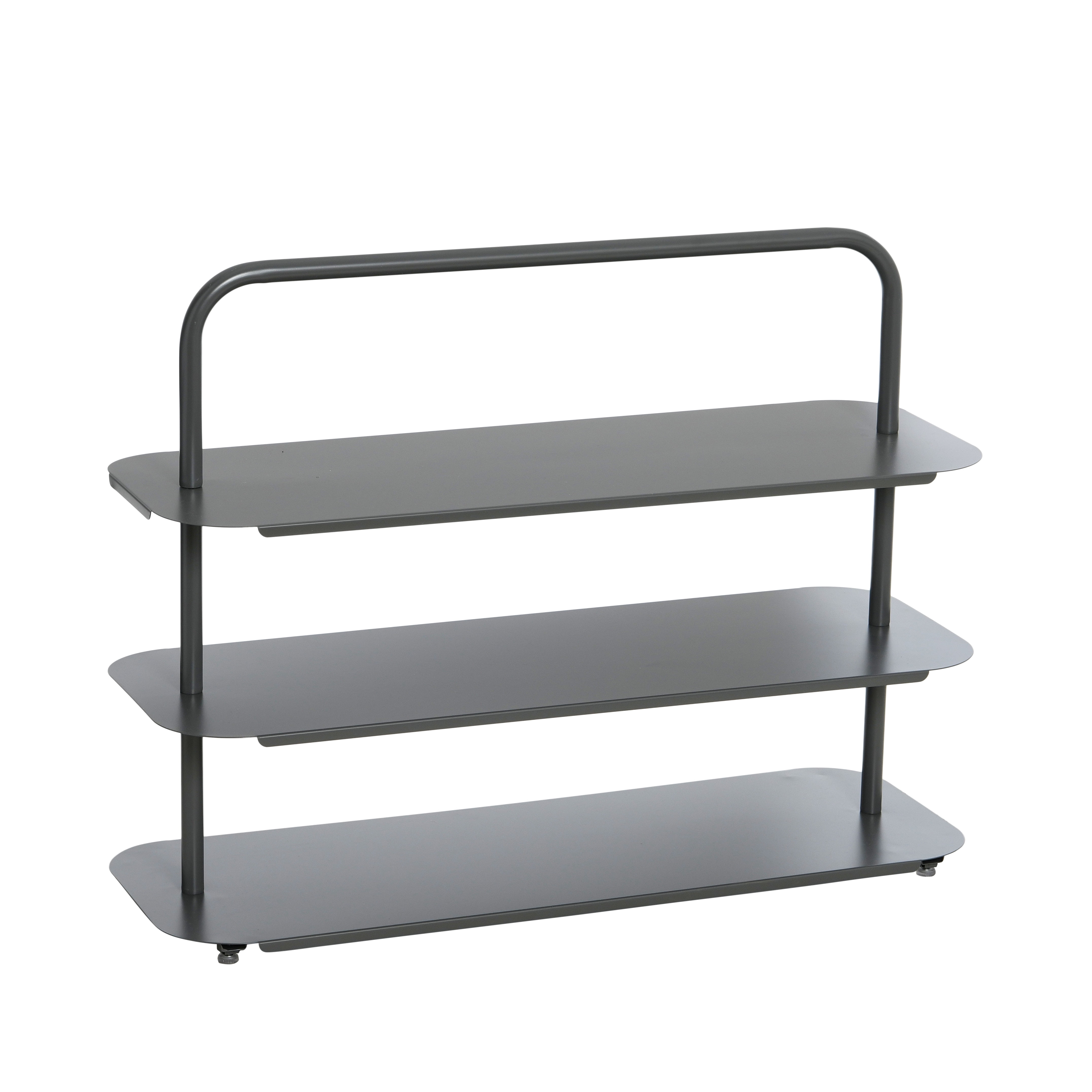 Creative Co-Op Modern Metal 3-Tier Shelf, Grey Finish, Small Storage ...