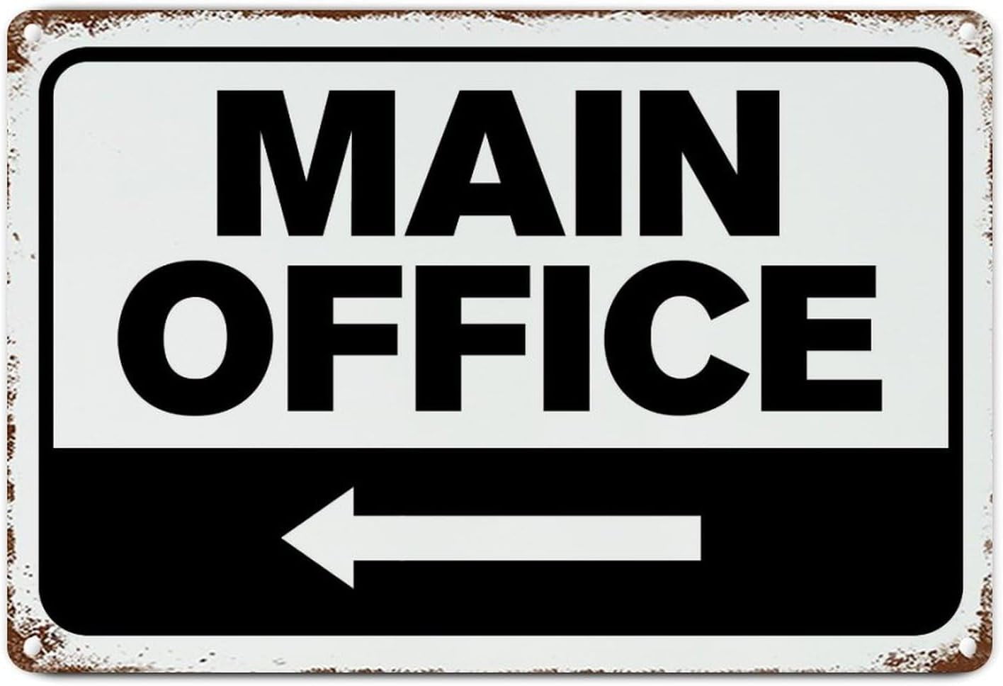 Main Office Arrow Decorative Warning Signs Metal Sign 8x12 Inch Vintage ...