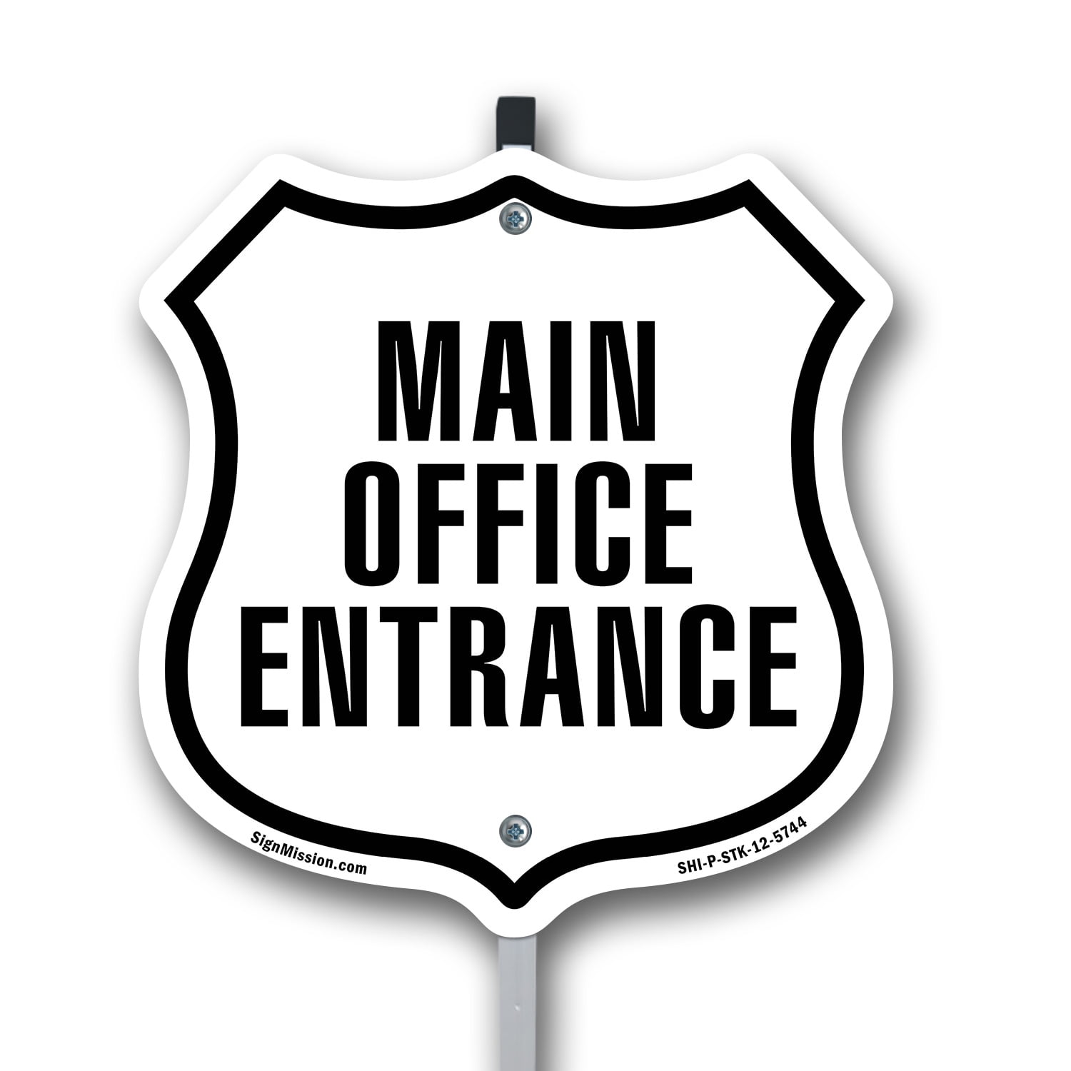 Main Office Entrance 12 inch X 12 inch Shield Shaped Commercial Grade ...