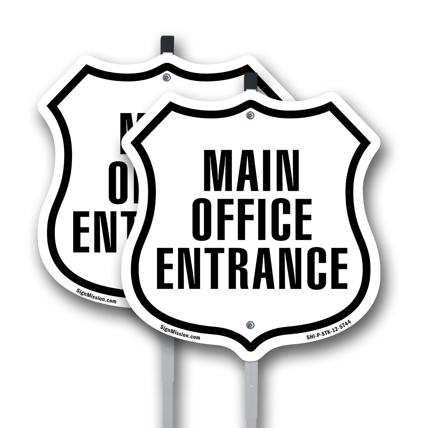 Main Office Entrance (2 Pack) 12 inch X 12 inch Shield Shaped Rust-Free ...