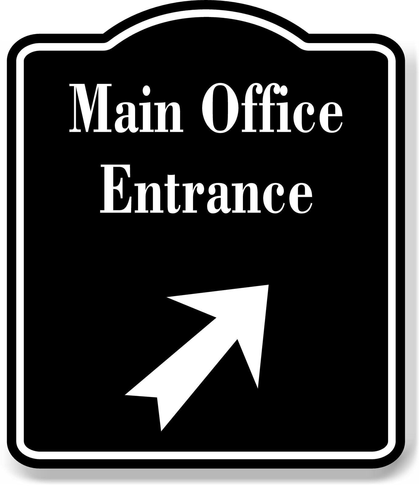 Main Office Entrance 45 Degree Up Right Arrow BLACK Aluminum Composite ...