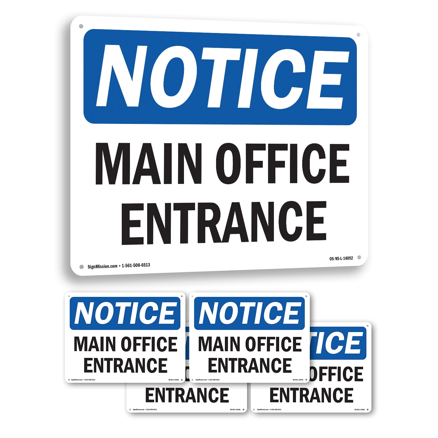 Main Office Entrance OSHA Notice Aluminum Sign 24 Inch x 18 Inch - 5 ...