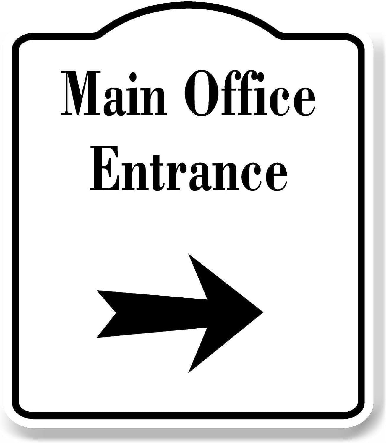 Main Office Entrance Right Arrow WB Aluminum Composite Sign 20''x24 ...