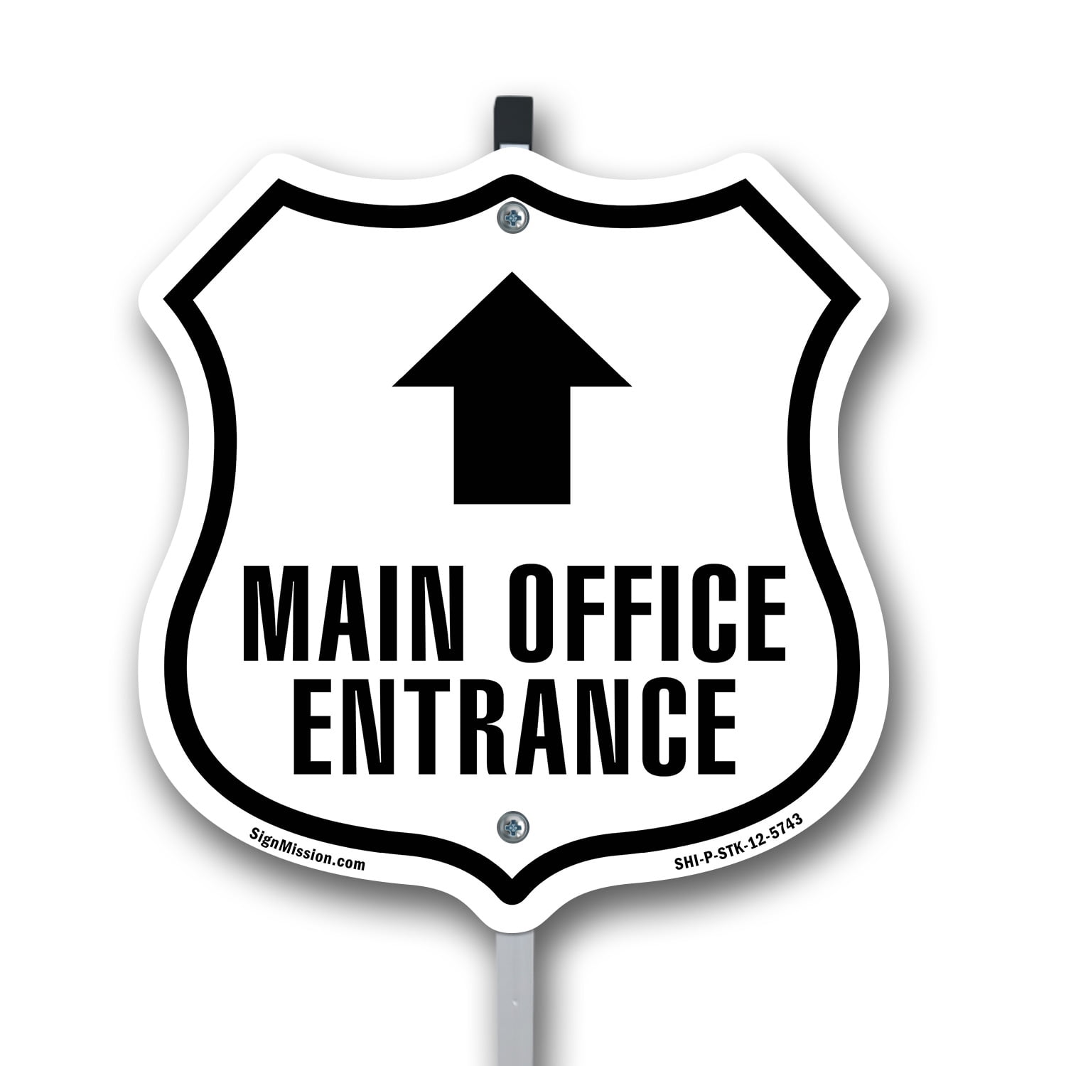 Main Office Entrance Up 12 inch X 12 inch Shield Shaped Commercial ...